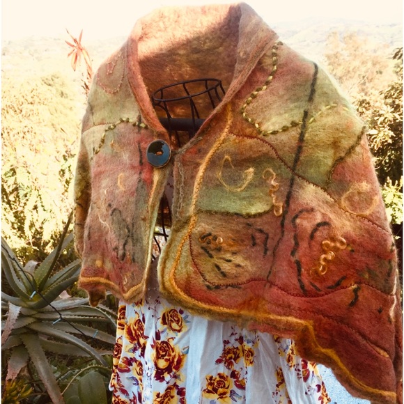 Artisan | Sweaters | Artisan Multi Fall Color Wool Embroidered Shoulder ...